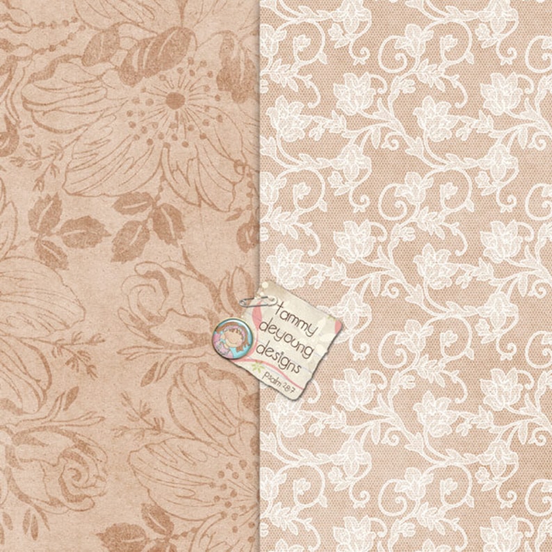 Digital Kraft Papers Brown Kraft Paper Patterns Lace & - Etsy