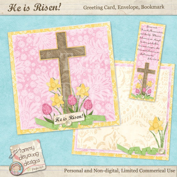 Digital Easter Religious Card Printable Resurrection Handmade | Etsy