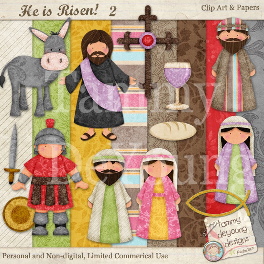 Easter Clip Art, Religious Easter Clipart & Digital Papers, Christian ...