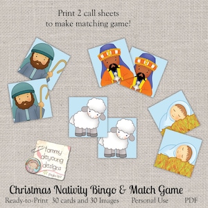 Nativity Christmas Bingo Game, Bingo Printable Holiday Bingo, Religious ...