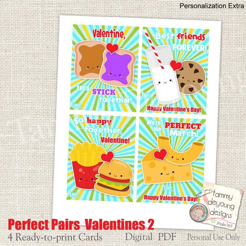 Valentine Perfect Pairs, Valentines for Kids, School Valentine Cards ...