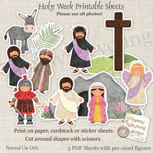 Religious Easter Printable for Kids, Christian Easter Stickers DIY ...