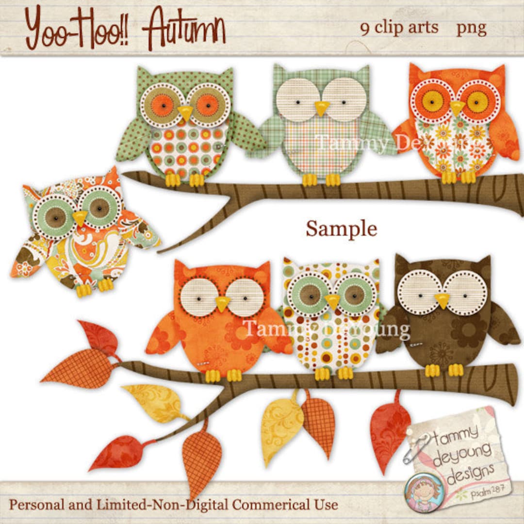 Boho Owls Clip Art, Fall Clip Art, Owls Nursery Art, Thanksgiving ...
