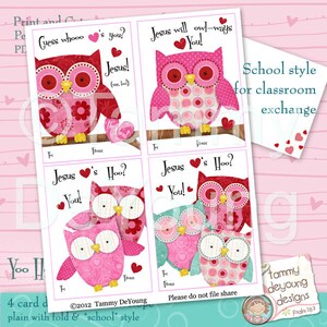 Owl Valentines Cards for Kids * Scripture Valentines *DIY Printable ...