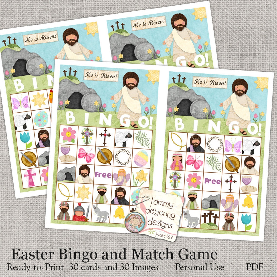 Easter Bible Bingo Religious Easter Printable Sunday School - Etsy