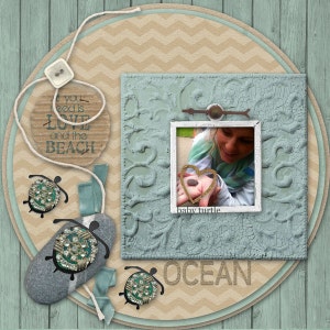 Beach Scrapbook Kit 2, Nautical Digital Papers & Ocean Clip Art, Sea ...