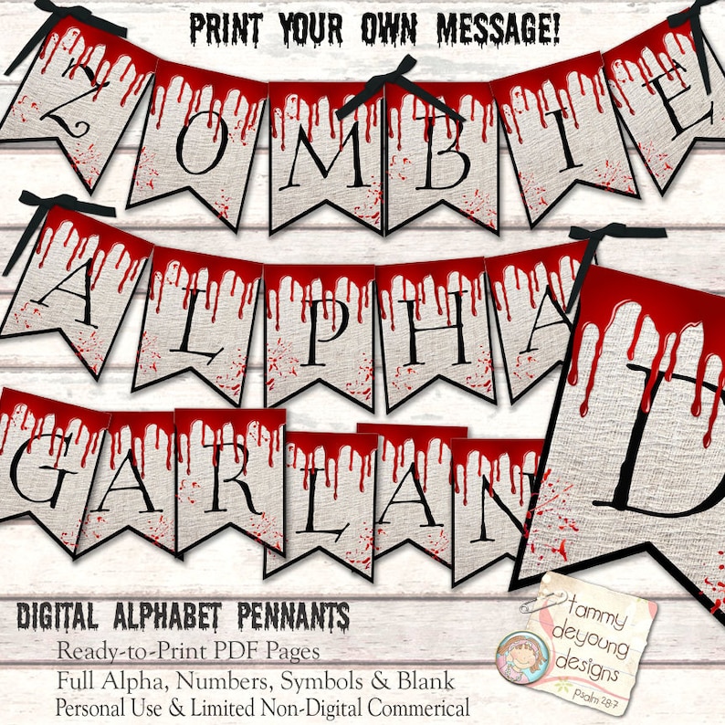 Halloween Banner Zombie Party DIY Halloween Garland | Etsy