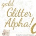 Digital Gold Glitter Alphabet Clip Art, Gold Letters Clipart, Metallic ...