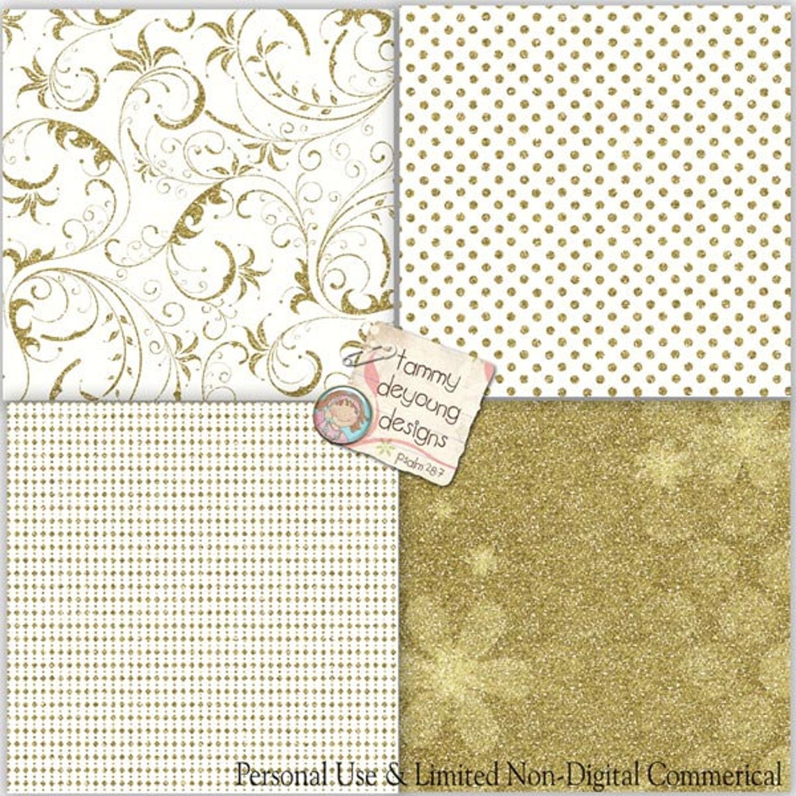 Gold Glitter Digital Paper Faux Glitter Backgrounds With With - Etsy