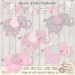 Elephant Clip Art, Nursery Elephants Clipart, Pink Gray Baby Showers ...