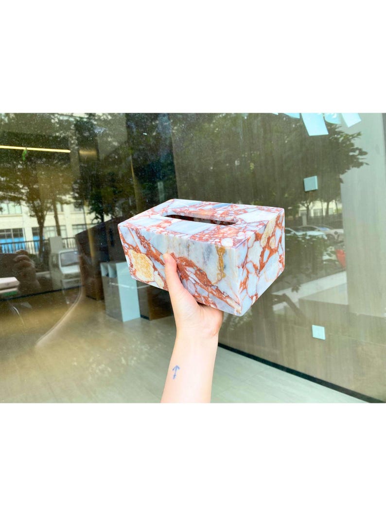 Marble Tissue Box Cover – Luxury Stone Dispenser, Marble Tissue Holder ...