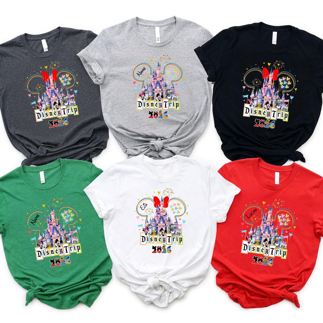 Custom Disney Trip 2026 Shirts, Personalized Mickey Family Vacation Tee ...