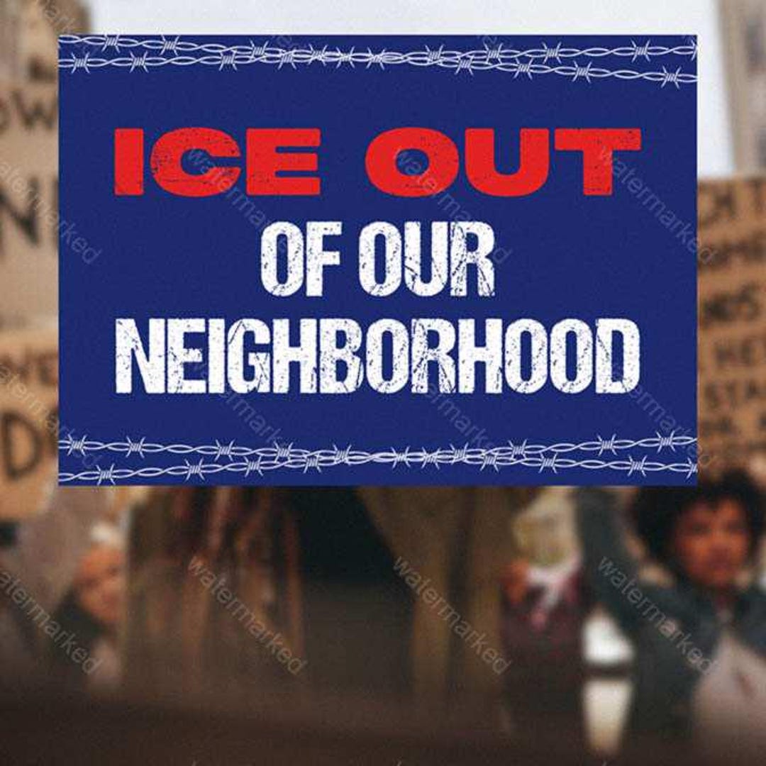 Abolish ICE Out of Our Neighborhoods Yard Sign, No Human is Illegal ...