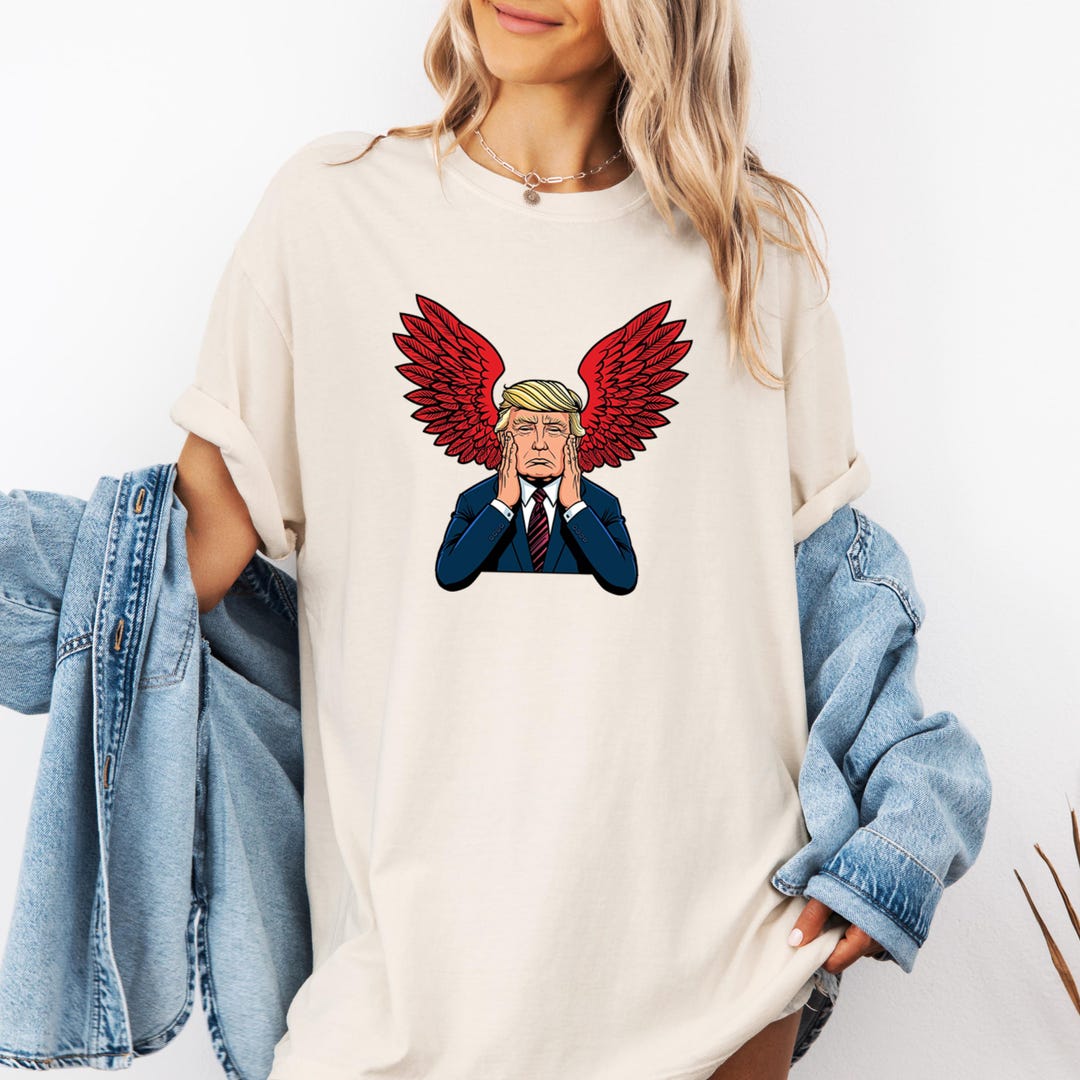 Donald Trump Angel Wings Valentine Shirt, Funny Political Tee, Husband ...
