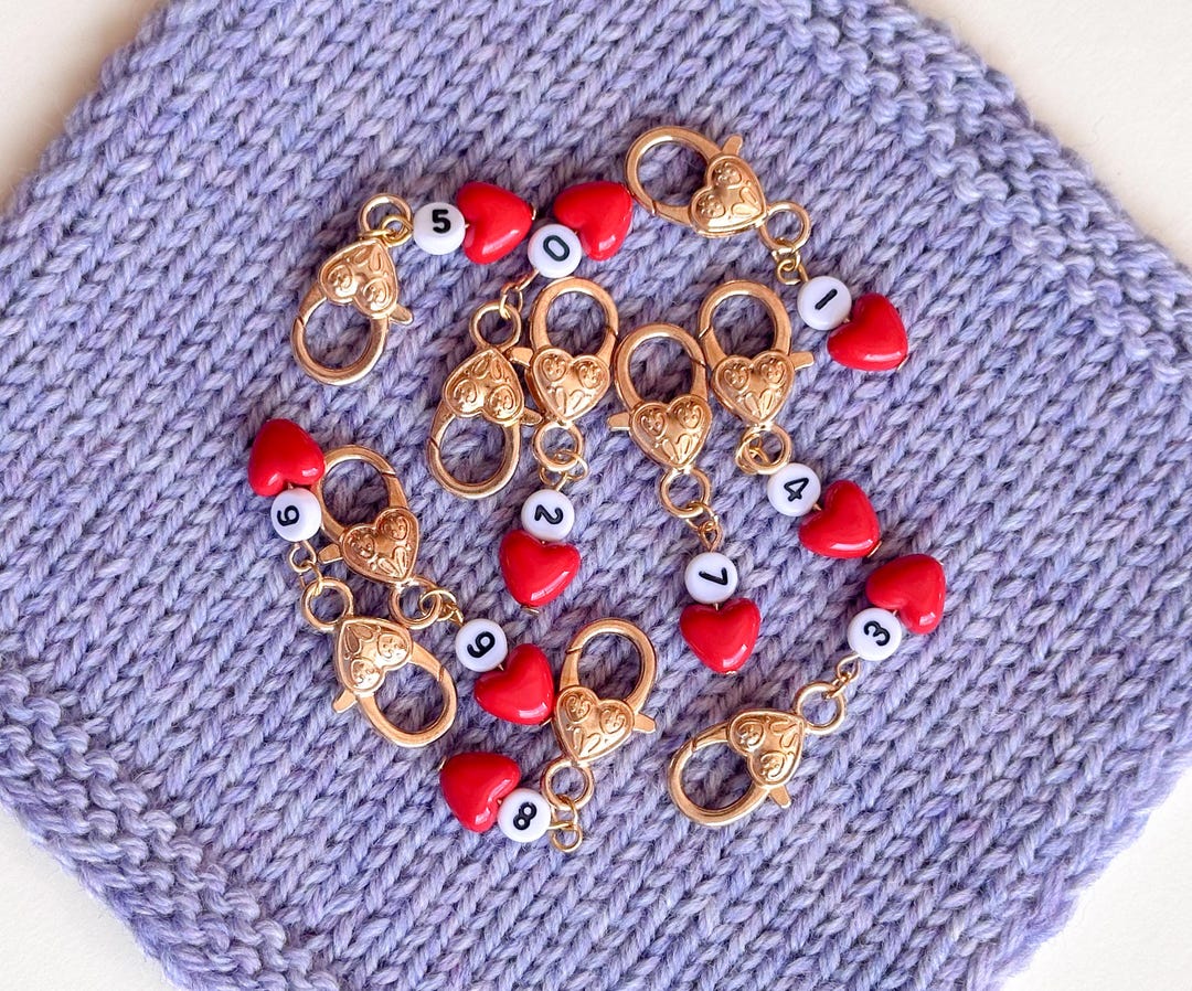 Heart Lock Stitch Markers - Etsy