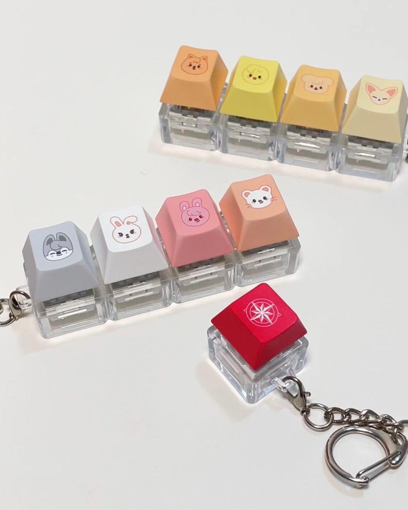 Skzoo Keycaps Stray Kids Fidget Keychain Kpop Fidget - Etsy