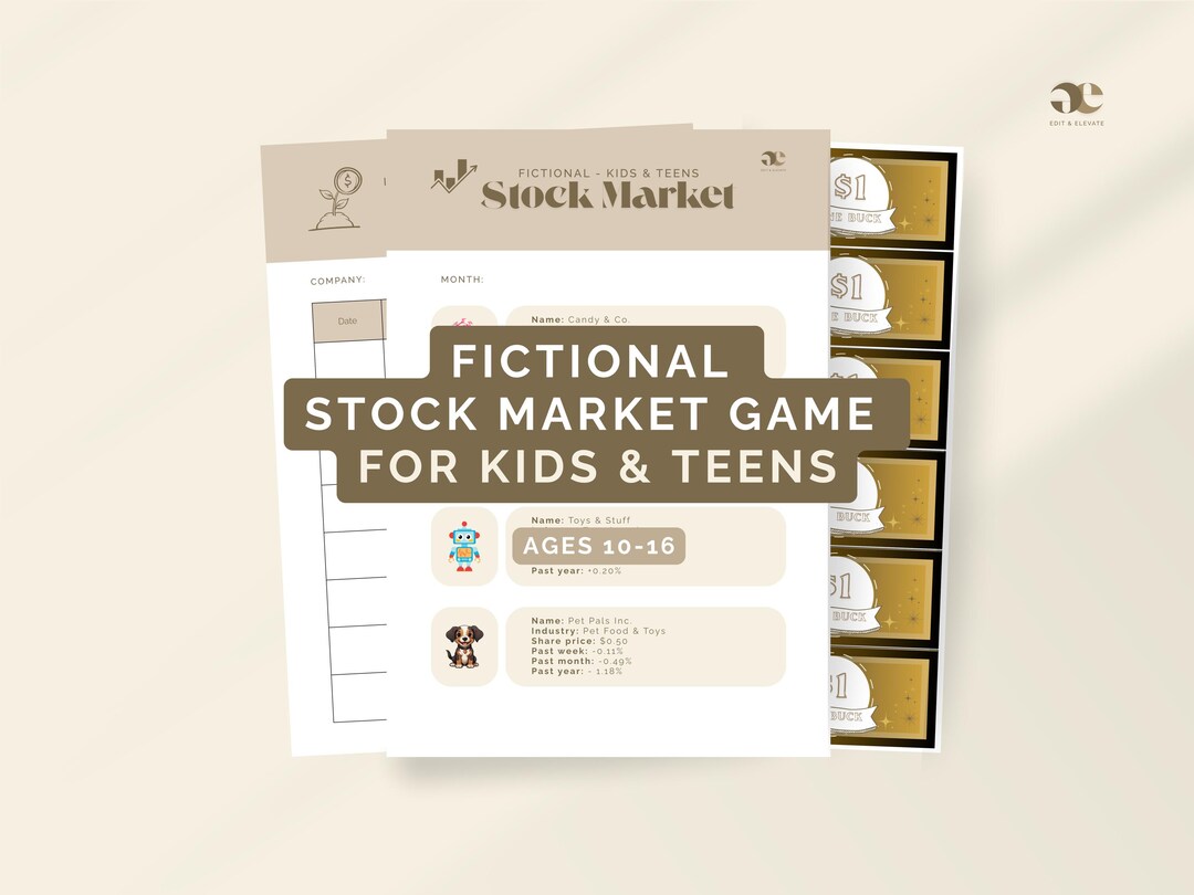 Printable Stock Market Game for Kids – Investing With Play Money (US ...