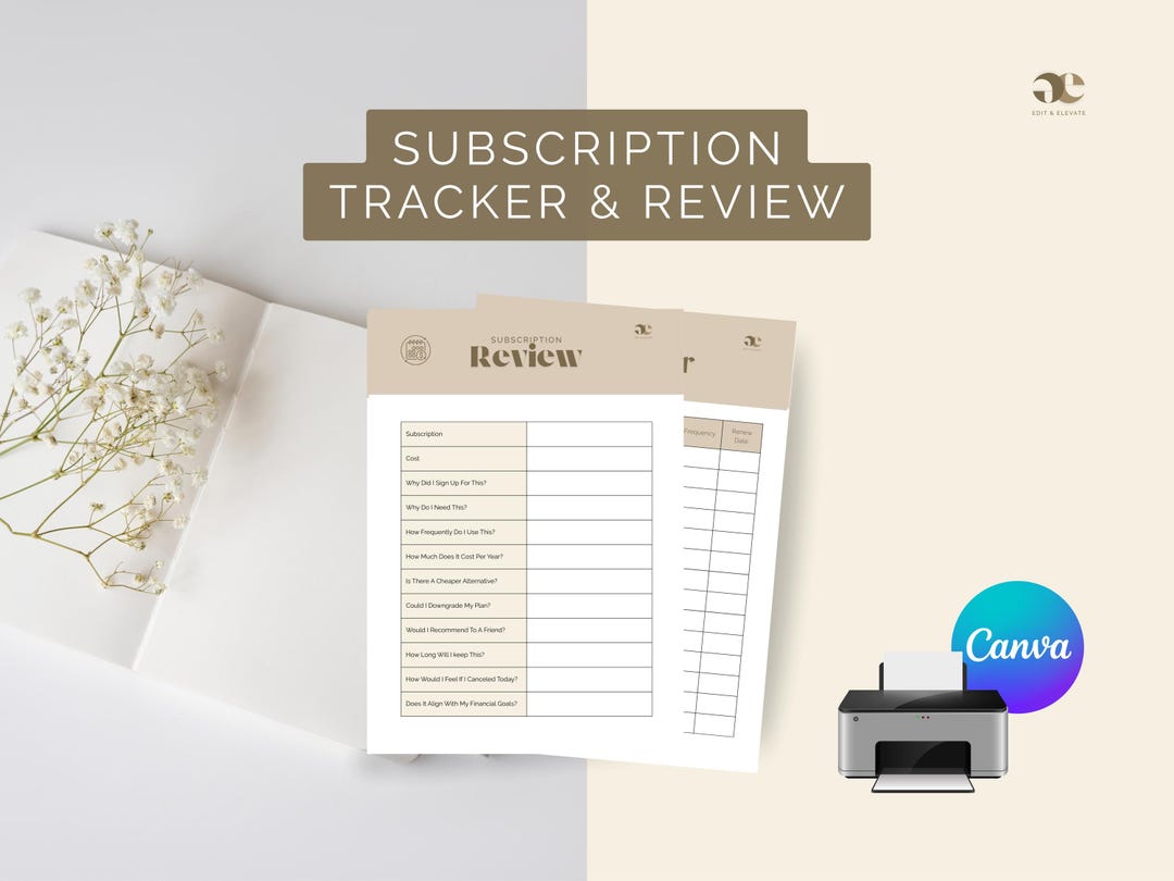 Subscription Tracker Printable: Monthly Expense Tracker & Budget Audit ...