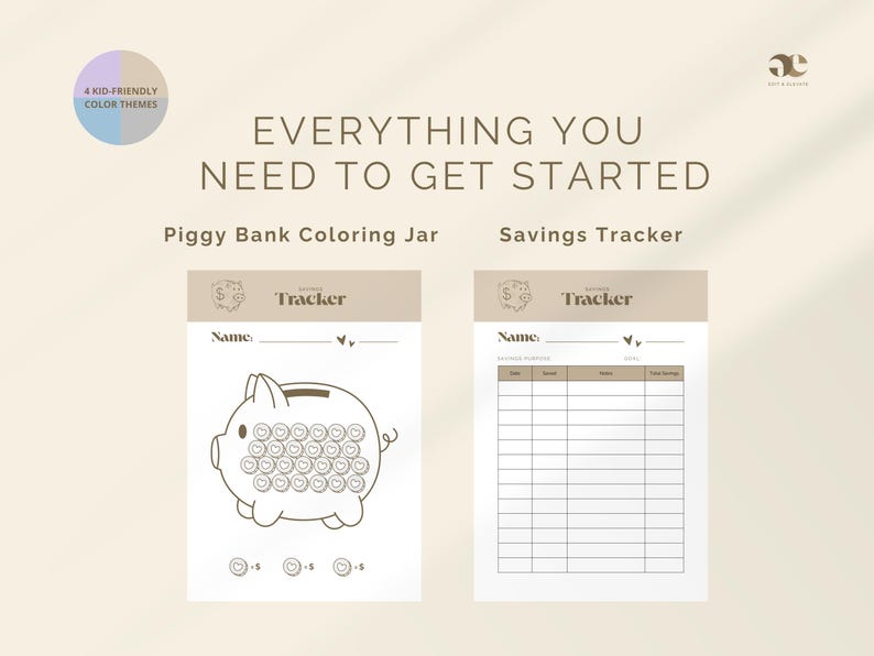 Kids Savings Tracker Printable – Piggy Bank & Money Jars (ages 6–16) - Etsy