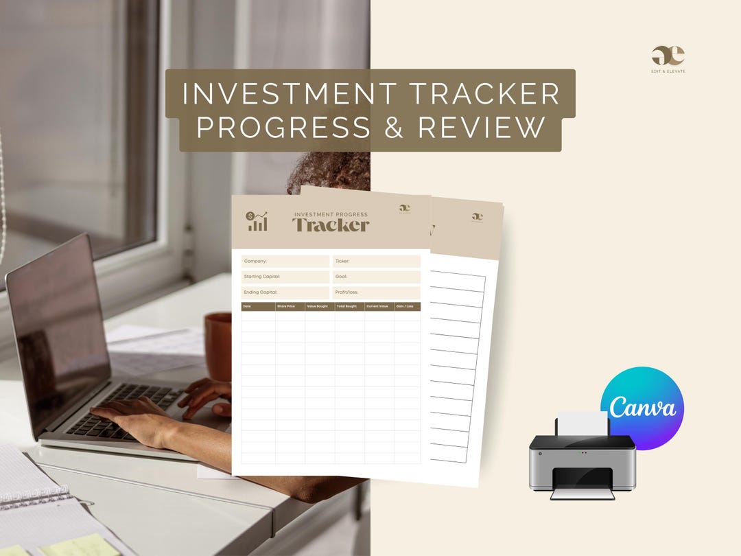 Stock Tracker Printable | Investment Planner & Portfolio Journal ...