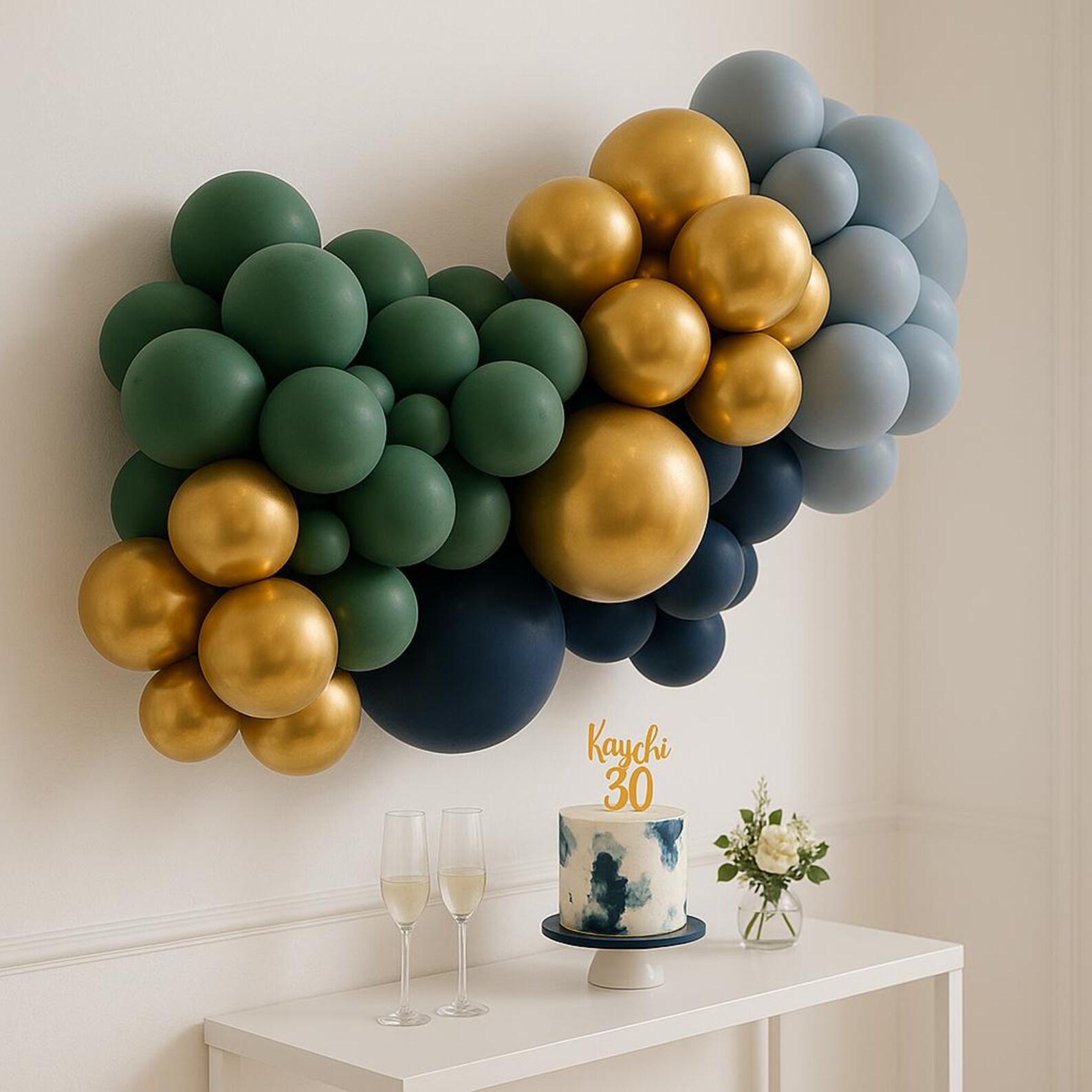 Navy, Gold & Sage Balloon Garland Kit: Baby Shower, Wedding Decor - Etsy