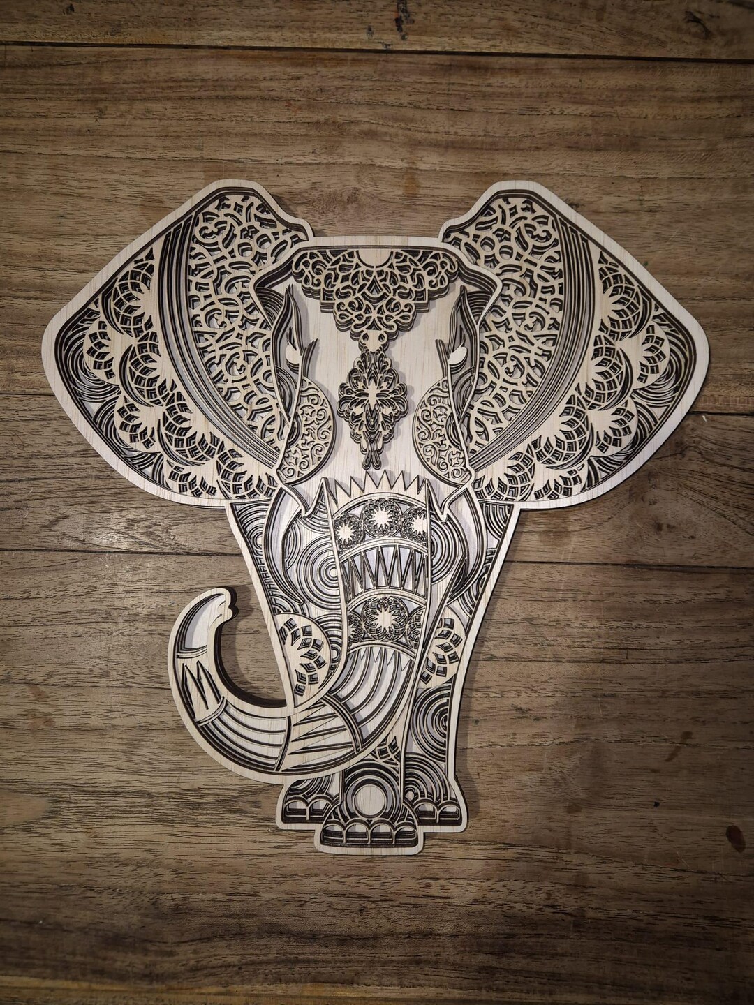 Mandala Olifant Van Hout – Laser Cut Wall Art – Bohemian Interieur ...