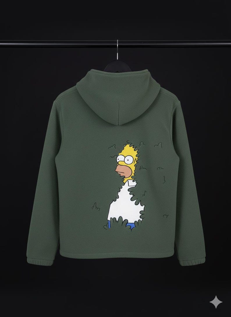 Oversized Teddy Jacket – Homer Simpson Bush Meme Embroidered - Etsy
