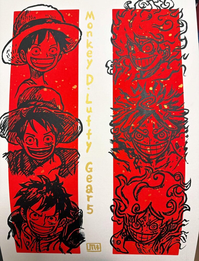 Handmade One Piece Themed Cardboard Wall Decoration - Luffy Gear 5 ...