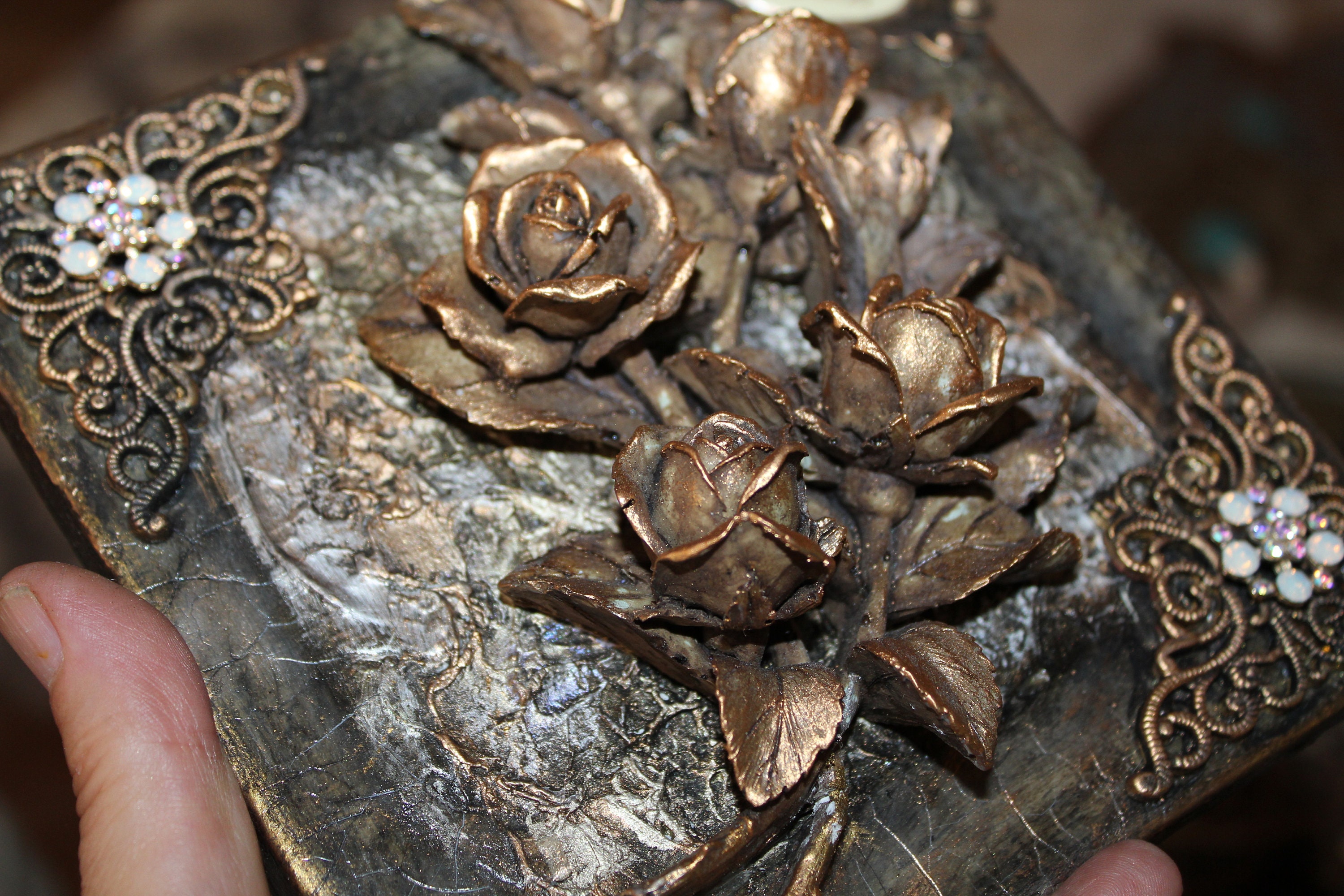 Handmade Stone Rose Wall Hanging: Unique Floral Decor - Etsy