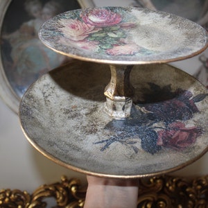 Two Tiered Plate, Two Tier Serving Dish, Two Tier Vintage Plate, Two ...