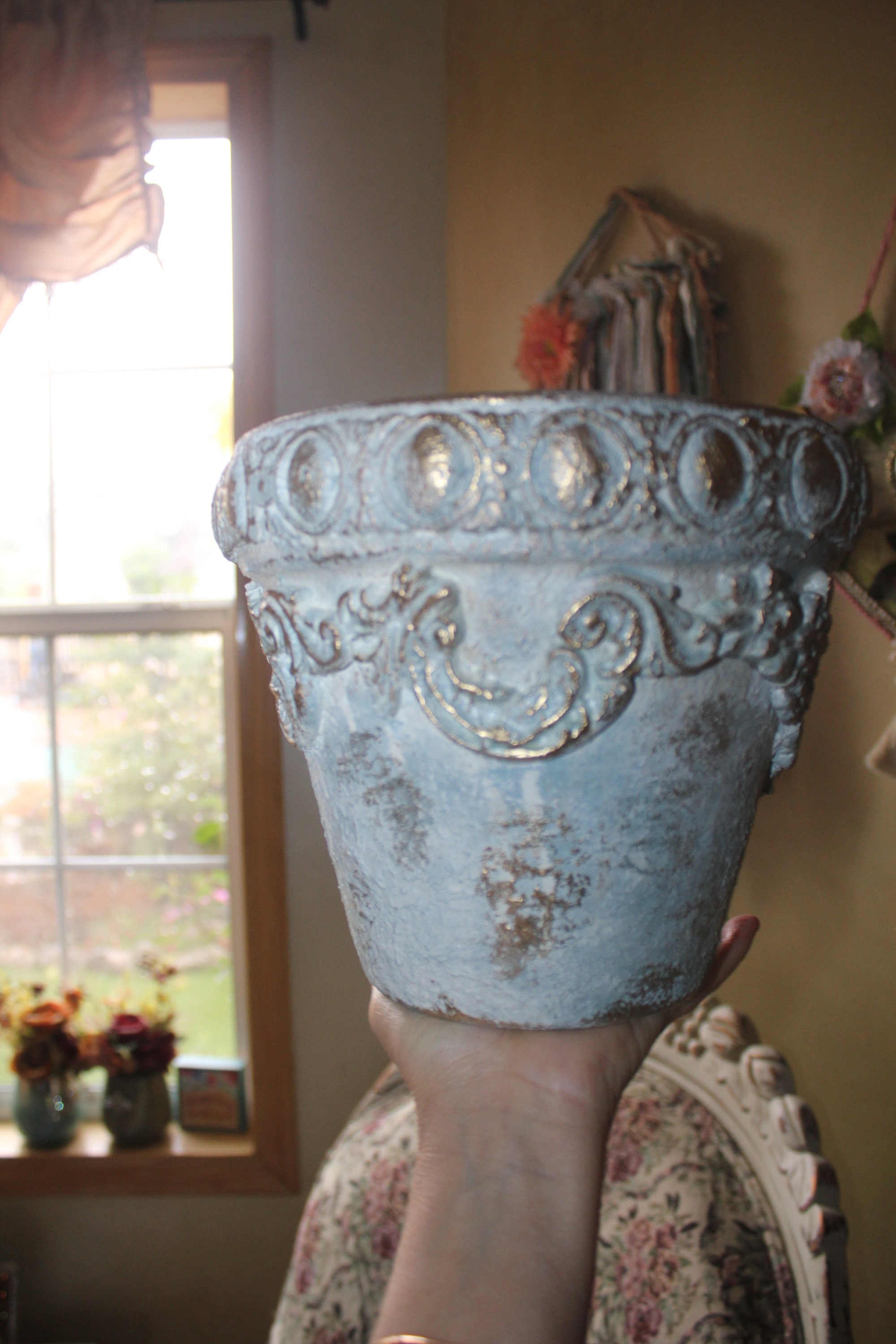 Handmade Terra Cotta Planter: Decorative Ceramic Flower Pot (8" X 7 ...