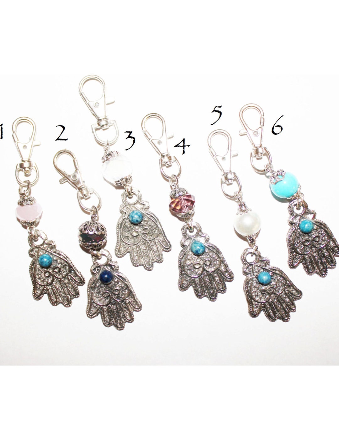 Hamsa Keychain, Hamsa Key Chain, Hamsa Charm, Metal Keychain, Evil Eye ...