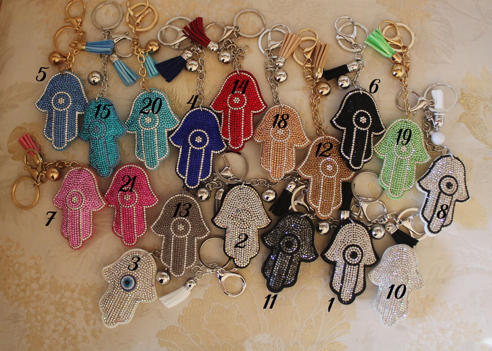 Hamsa Keychain Large Hamsa Keychain Hamsa Key Ring Hamsa - Etsy