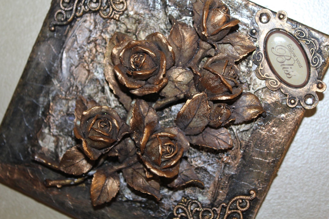 Handmade Stone Rose Wall Hanging: Unique Floral Decor - Etsy