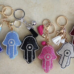 Hamsa Keychain, Large Hamsa Keychain, Hamsa Key Ring, Hamsa Key Chain ...