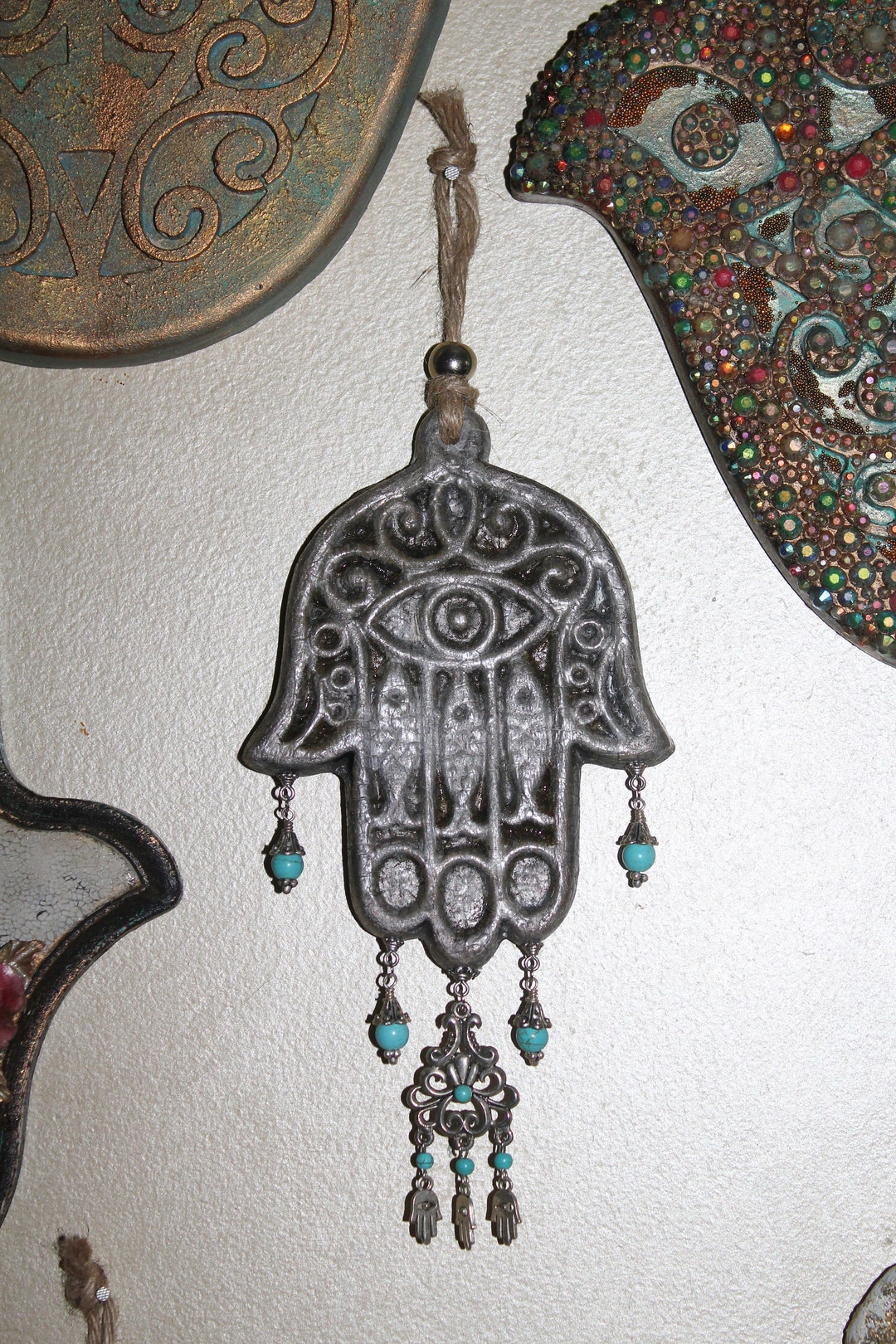 Hamsa Wall Decor, Hamsa Wall Hanging, Hamsa, Wall Hanging Hamsa, Stone ...