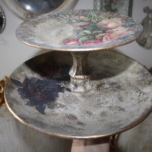 Two Tiered Plate, Two Tier Serving Dish, Two Tier Vintage Plate, Two ...