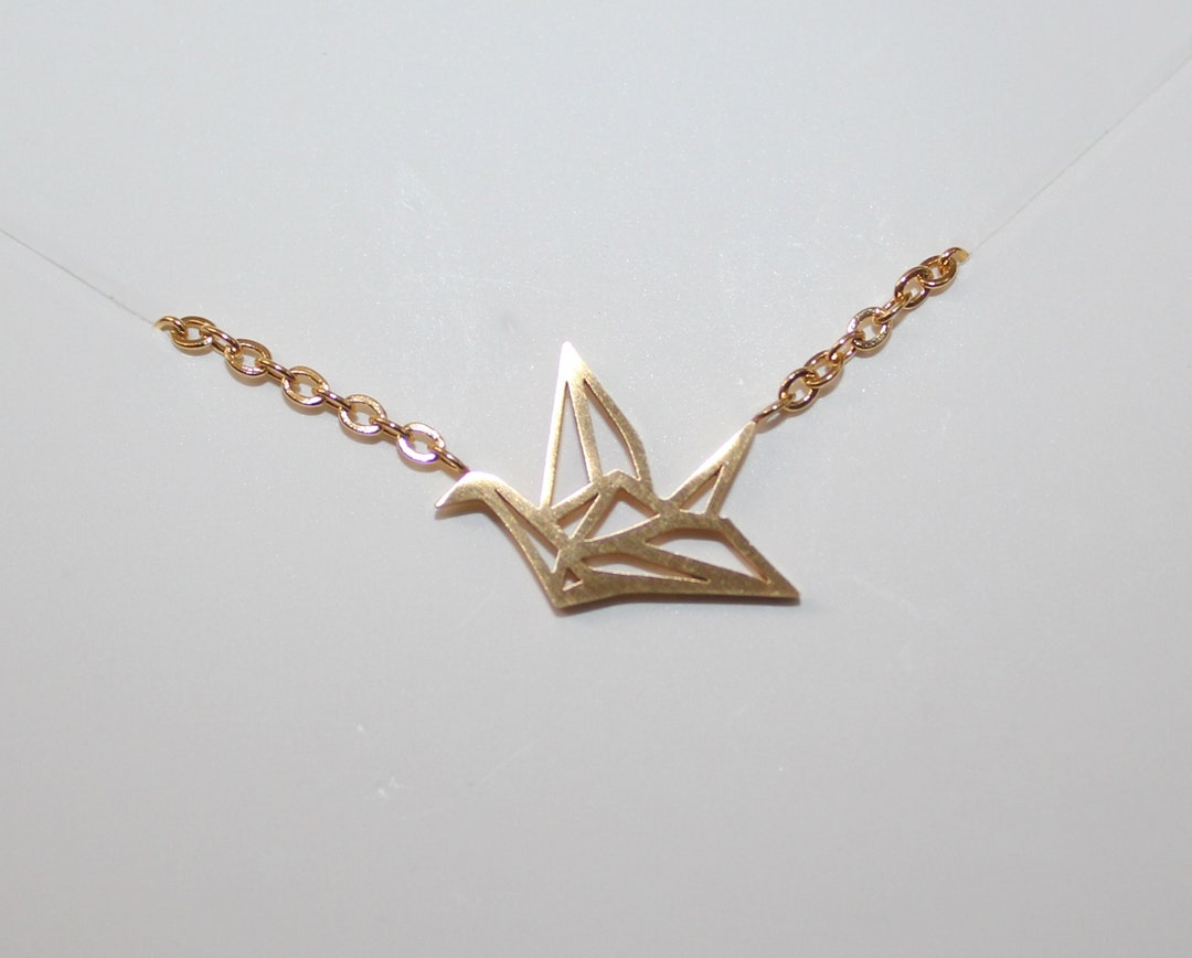 Dainty Origami Bird Necklace: Stainless Steel Charm (15mm) - Etsy