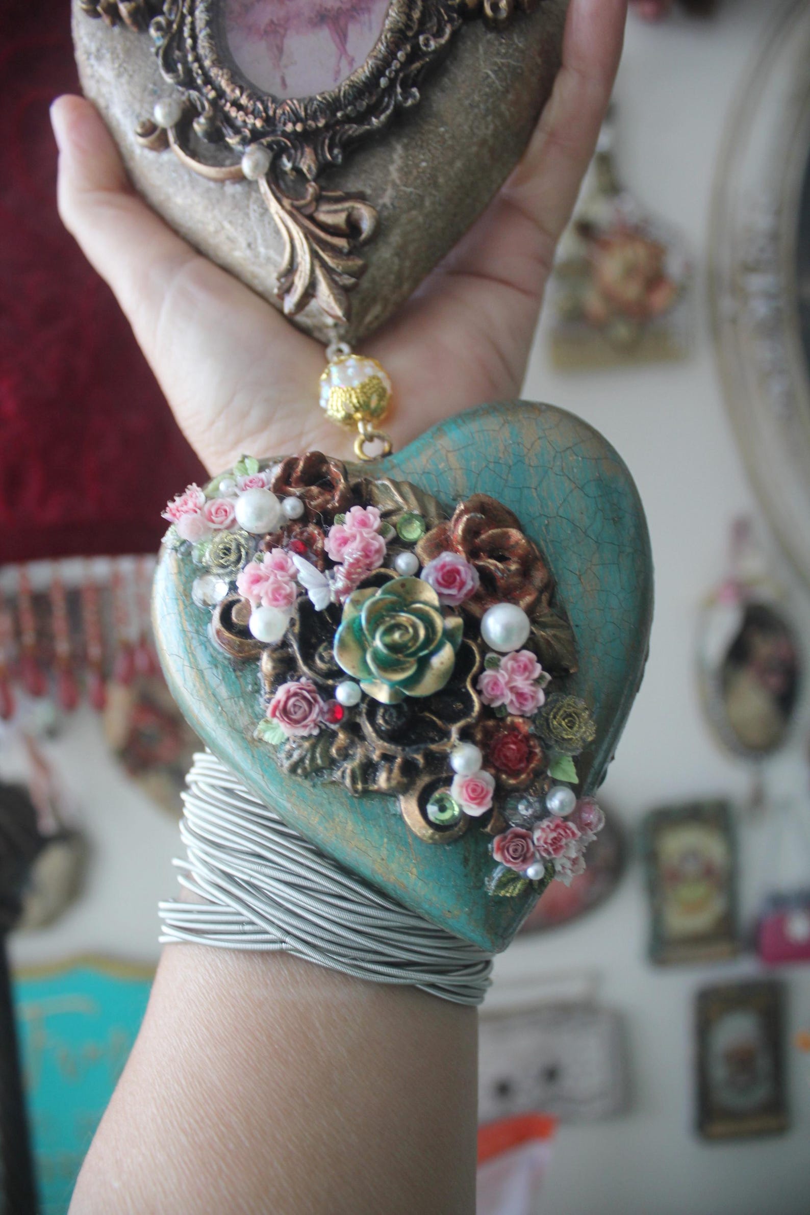 Handmade Ballerina Heart Wall Hanging: Stone Home Decor - Etsy