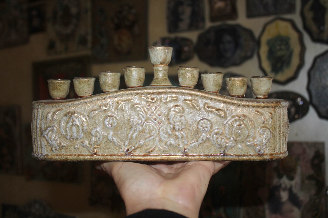 Handmade Stone Hanukkah Menorah: Unique Jewish Art - Etsy