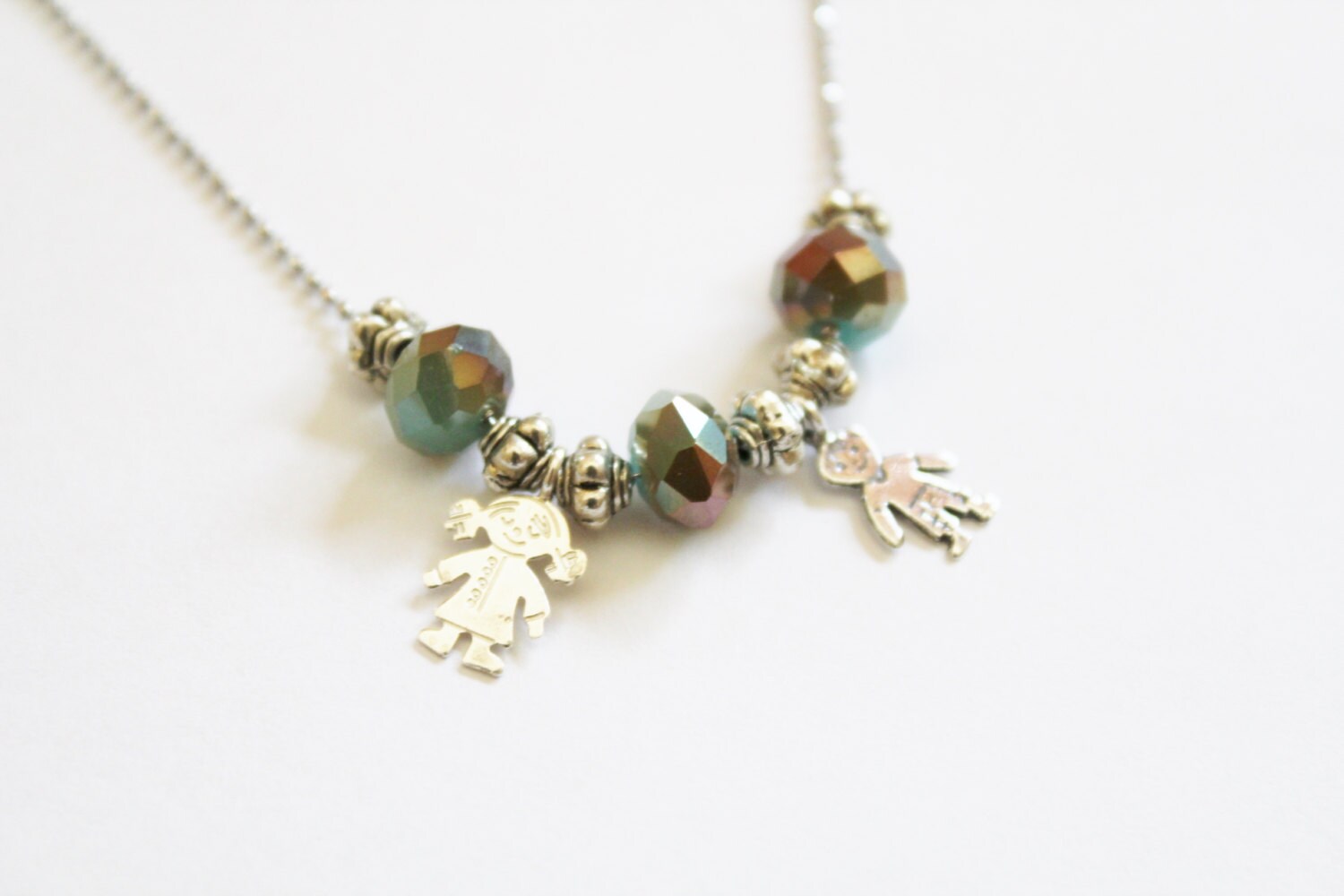 Children charm necklace silver necklace charm necklace kids | Etsy