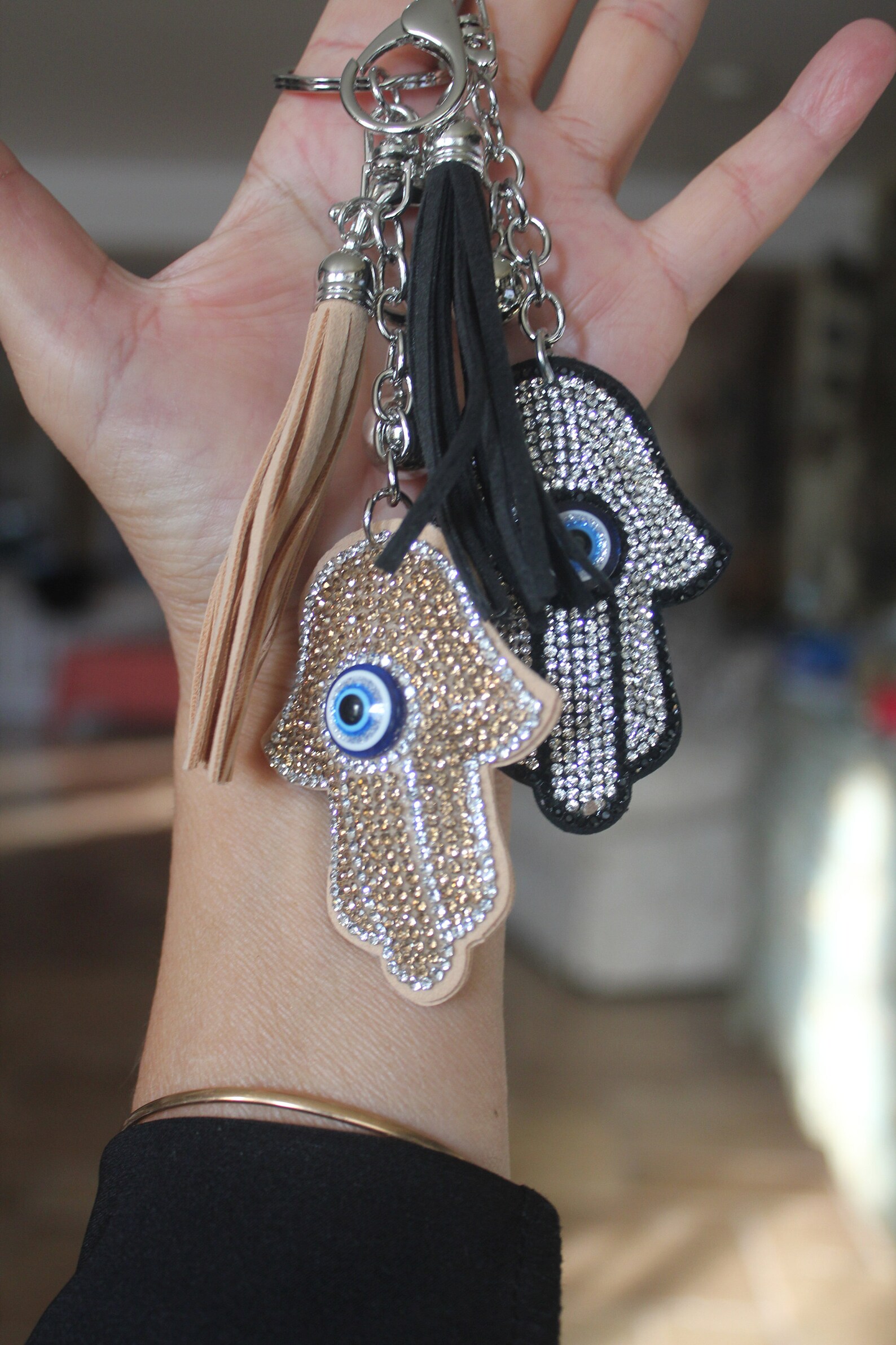 Hamsa Keychain Large Hamsa Keychain Hamsa Key Ring Hamsa - Etsy