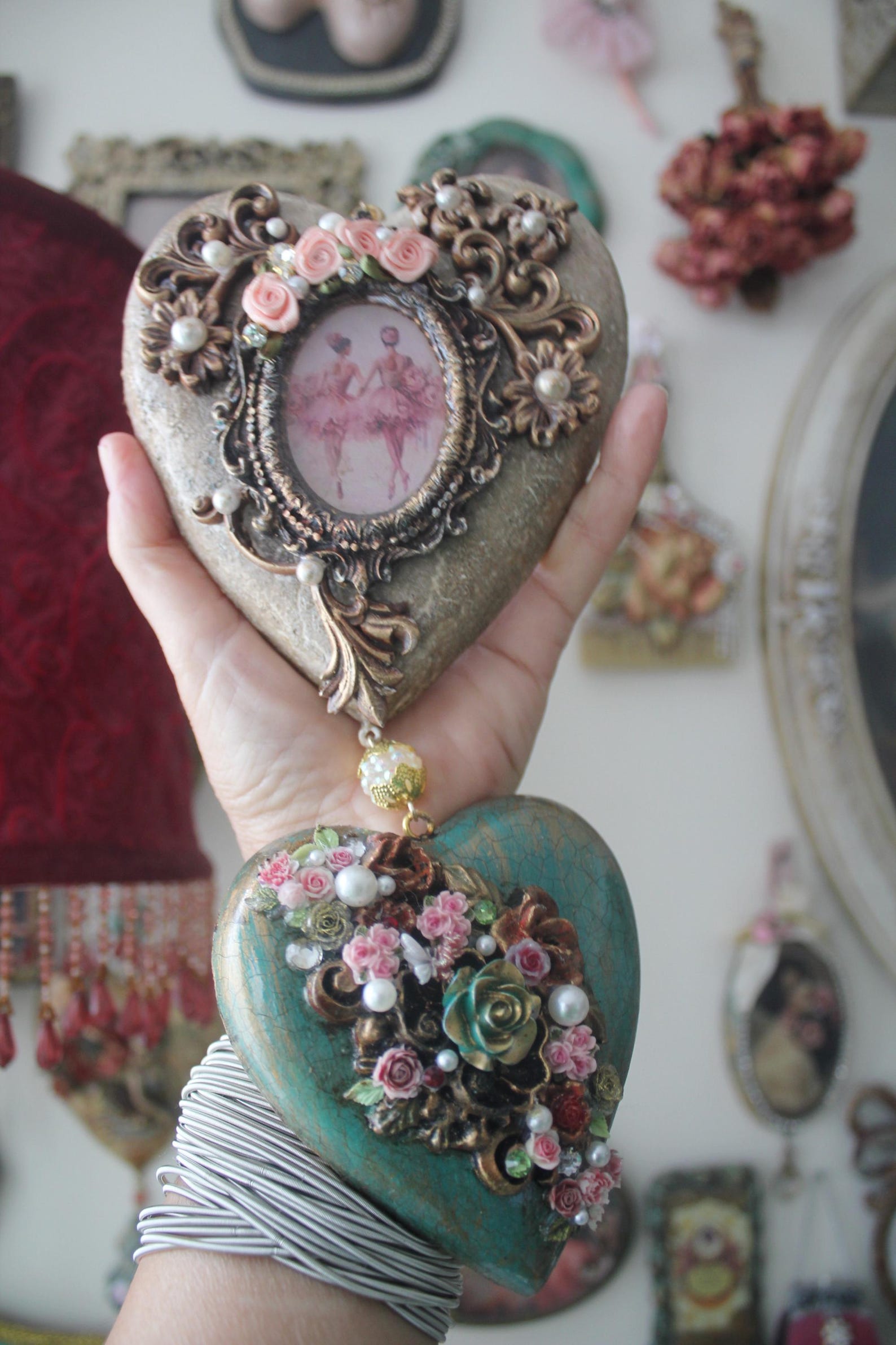 Handmade Ballerina Heart Wall Hanging: Stone Home Decor - Etsy