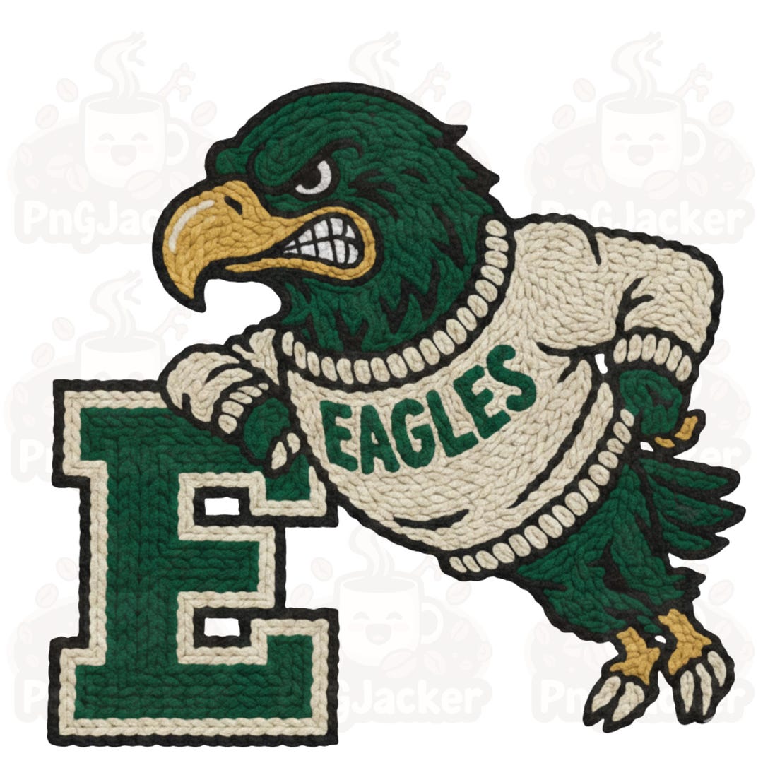 Eagles Mascot French Knot Yarn Style Png,digital Download - Etsy