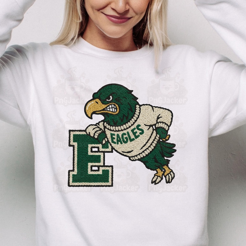 Eagles Mascot French Knot Yarn Style Png,digital Download - Etsy