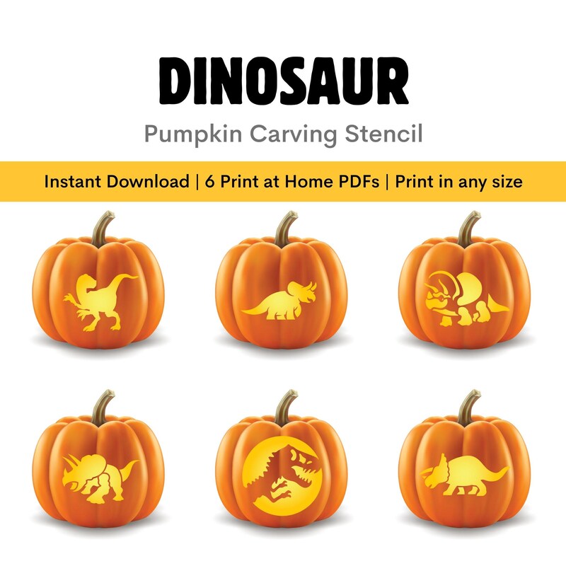 Dinosaur Pumpkin Template - Etsy