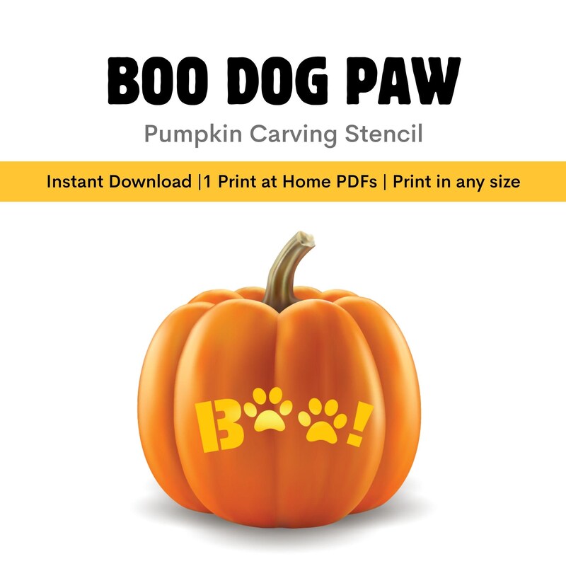 Paw Print Pumpkin Stencil - Etsy