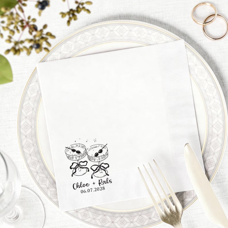 Personalized Cocktail Napkins With Text, Custom Wedding Cocktail ...