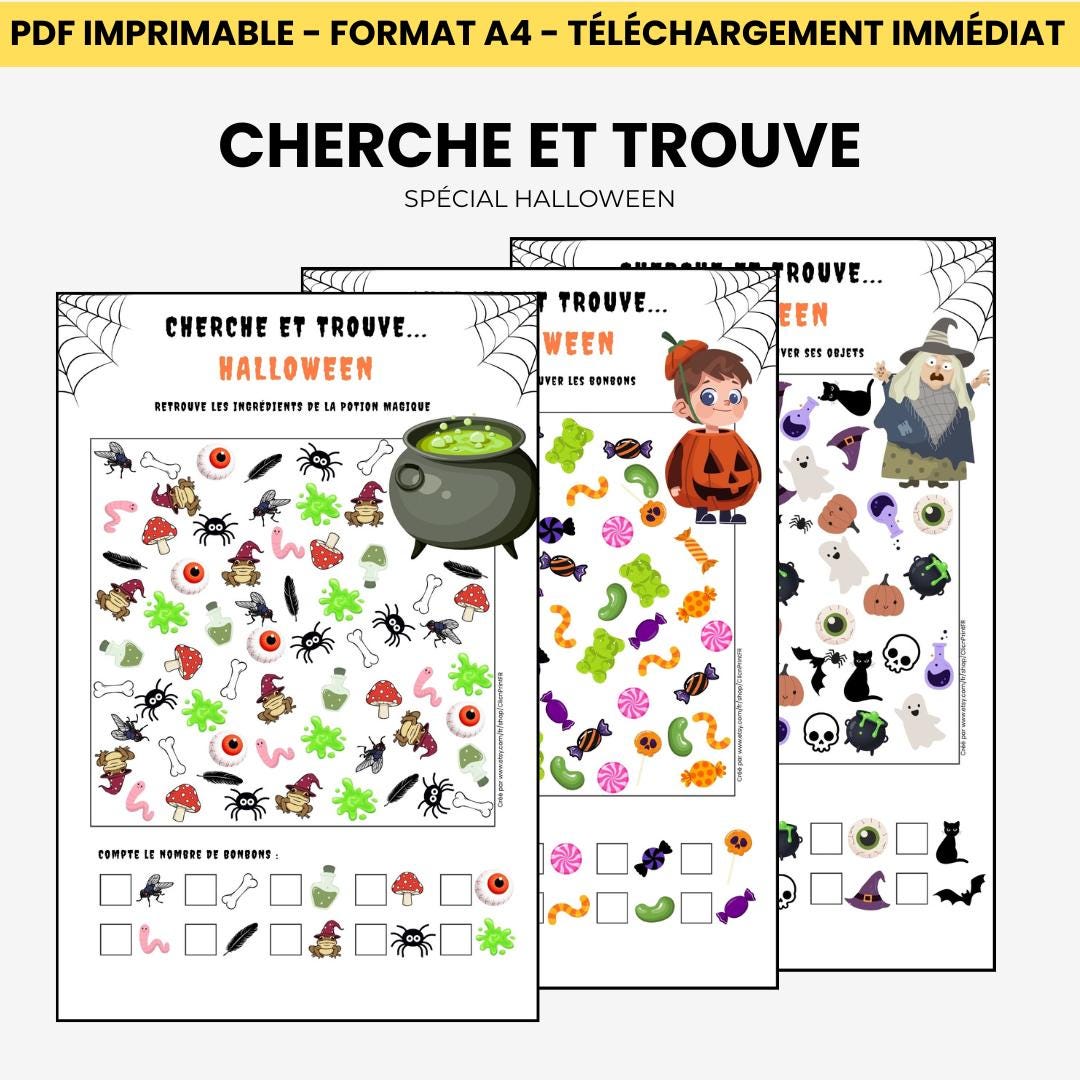 Printable Halloween “seek and Find” Game – PDF for Children 3-8 Years ...