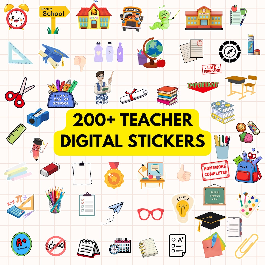 Teacher Digital Stickers for Goodnotes | 200+ Classroom Planner ...